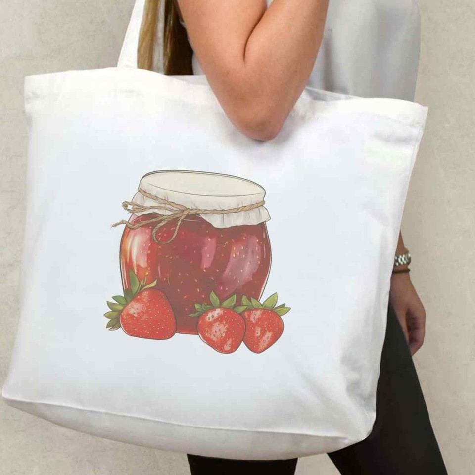 'Strawberry Jam with Strawberries' Tote Shopping Bag For Life ...