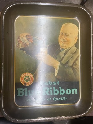Vintage 1930s Pabst Blue Ribbon Litho Beer Serving Tray 10x13 | eBay