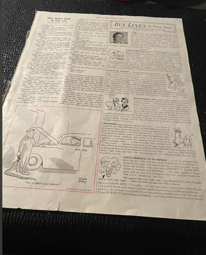 Chon Day Cartoon Burnett's Milkshakes Ads Saturday Evening Post 1951 | eBay