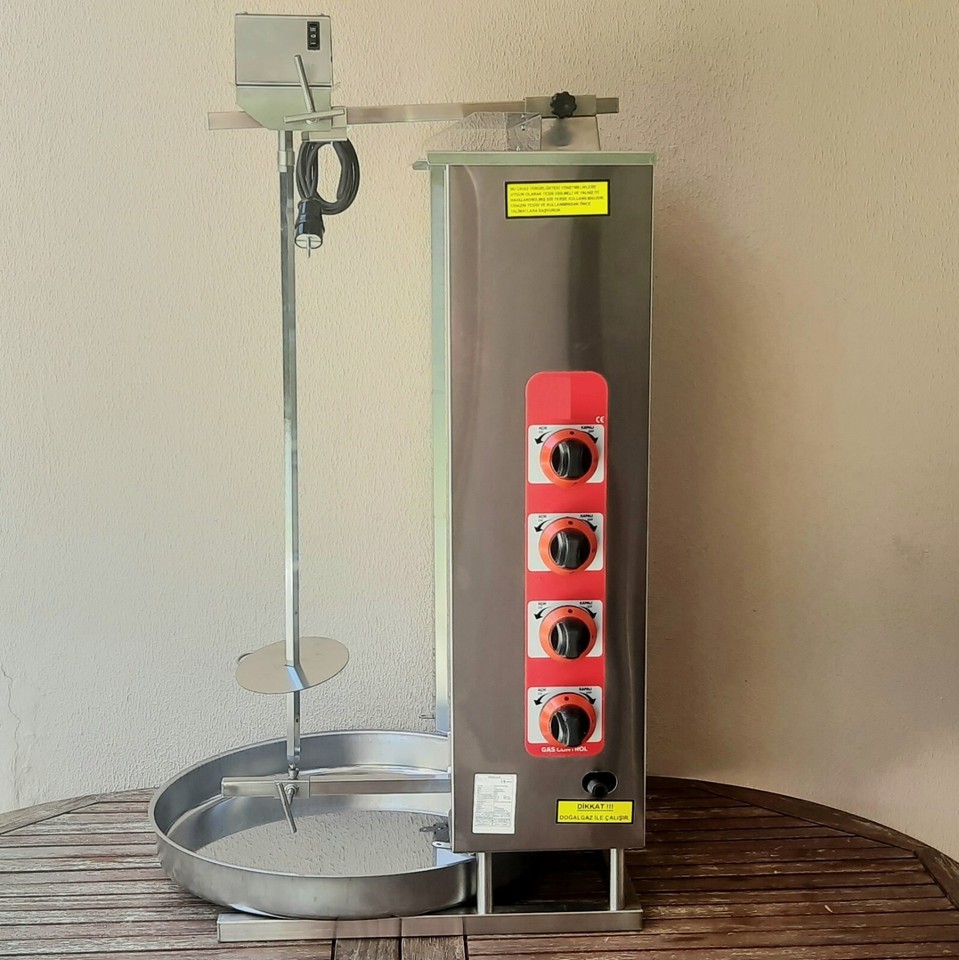 AUTOMATIC ROTATE SHAWARMA 4 GAS Burner Doner KEbab Broiler Machine ...