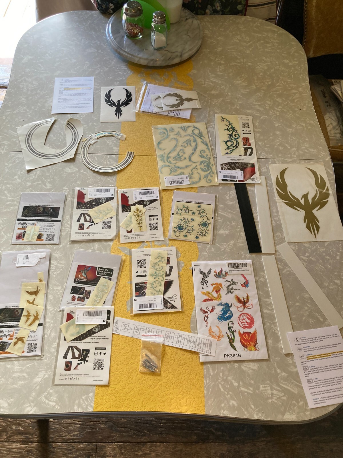 Huge Lot Guitar Building Hobby Inlay Abalone Decals Mother of Pearl Etc ...