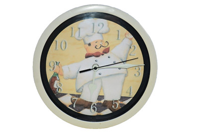 Fat Italian Chef Kitchen Wall Clock 9.5" Battery Operated, Used | eBay