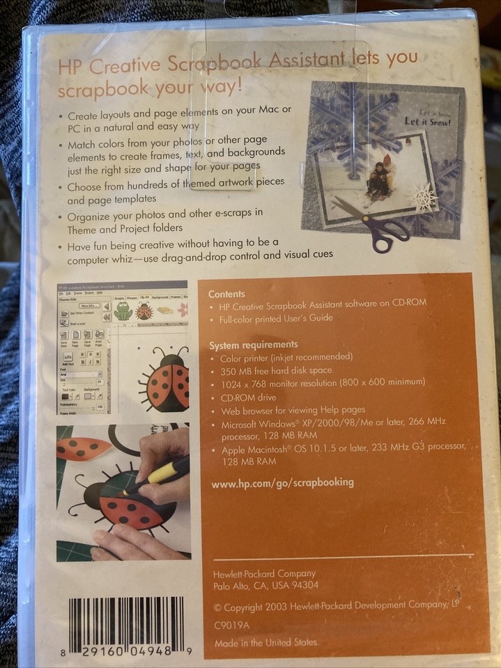 HP Creative Scrapbook Assistant Digital Software CD windows Mac ...