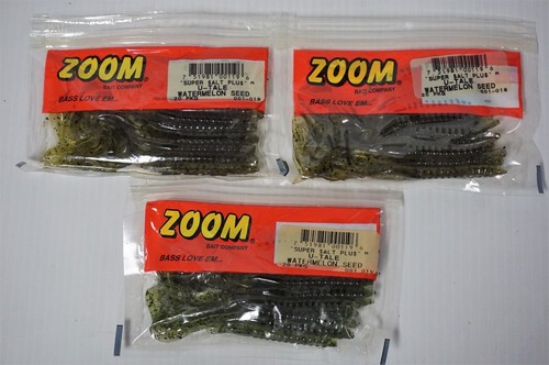 (3) Packs of Zoom 6" U-Tale Soft Plastic Fishing Worms - Color ...