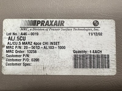 MRC CHI Sputtering Target Set Al/0.5Cu | eBay