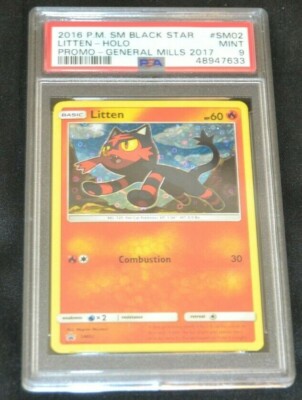 Holo Foil Litten # SM02 General Mills 2017 Promo Set Pokemon Cards PSA ...