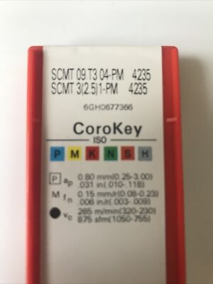 Sandvik - 10 x New Solid Carbide Turning Inserts SCMT 09 T3 04-PM 4235 | eBay