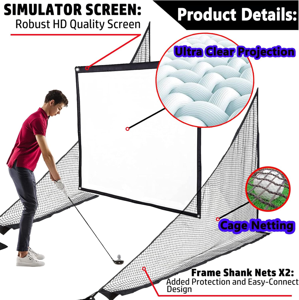 Golf Simulator Impact Screens Installed on Golf Hitting Net Frame- Sim ...