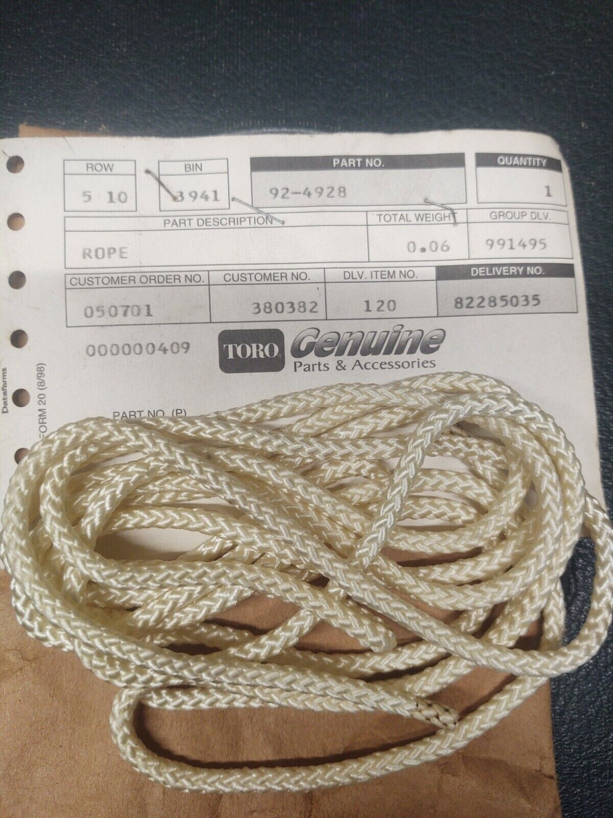 Toro rope 92-4928 | eBay
