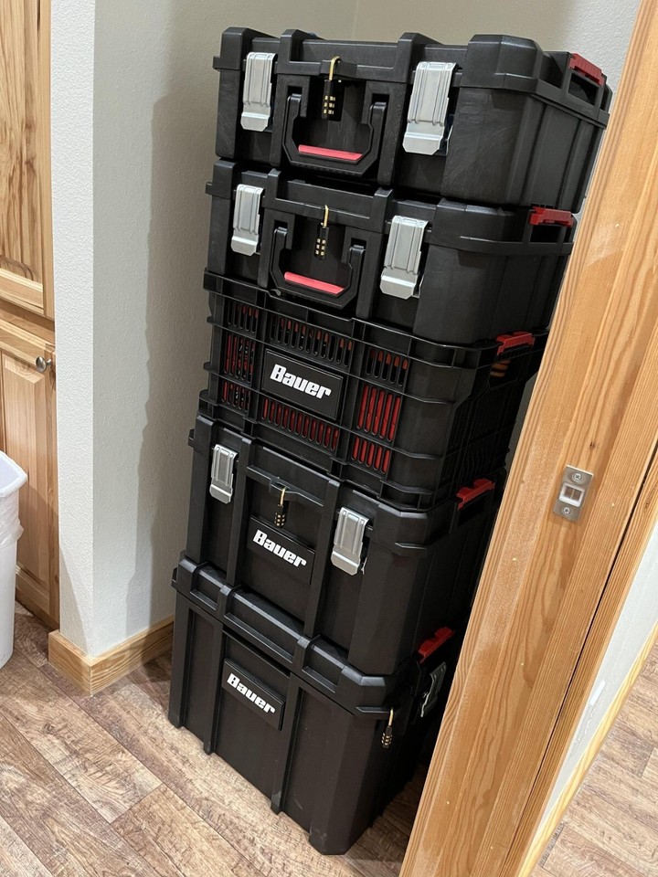 BAUER Small Resin Modular Toolbox 6 Removable Tray IP65 Dust And Water ...