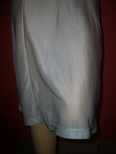 Glänzendes großes Vintage Nylon Perlon Unterkleid weiß Pin Up Negligee ...