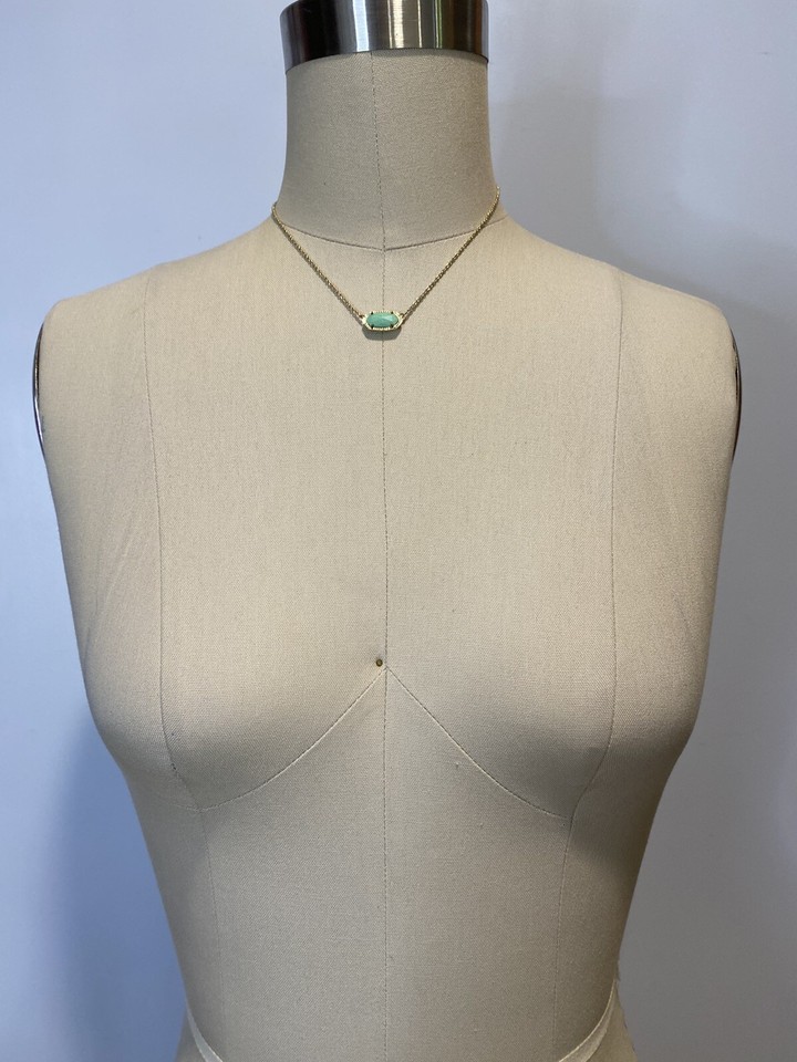 Vintage Kendra Scott Elisa Necklace Mint Green Magnesite Gold Tone | eBay