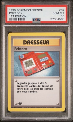 1999 Pokemon FRENCH 1st Edition Base Set Pokédex 87/102 PSA 10 GEM MINT ...