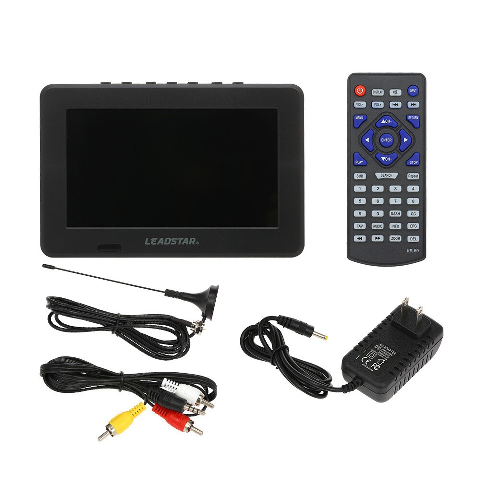 7" TFT-LED Portable Digital TV Analog Television ATSC PVR USB AV TF ...