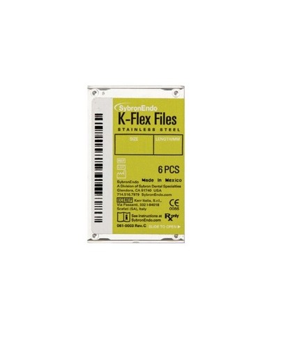 Kerr Sybron Endo Dental 25mm Stainless Steel K-FLEX file 6-file per box ...