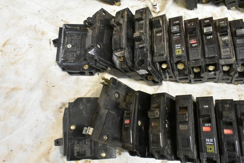 Lot of 48 Square D 15 & 20 Amp Electrical Breakers SWD | eBay