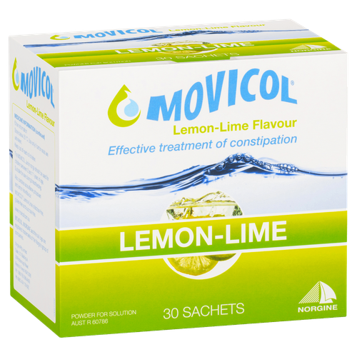MOVICOL Constipation Relief Powder 30 Sachets Lemon Lime Macrogol 3350 ...