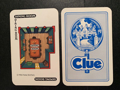 Clue DINING Room Location Card 1986 PARKER BROTHERS Game Replacement ...