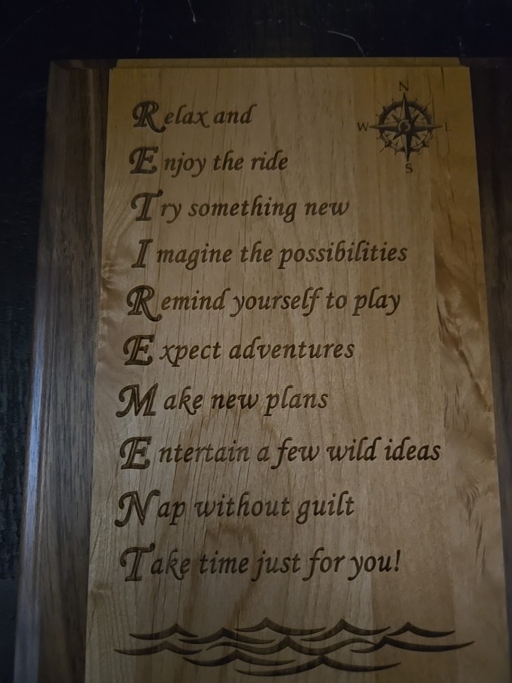 7x9 Red Alder/Walnut Retirement Plaque. New, In Box | eBay