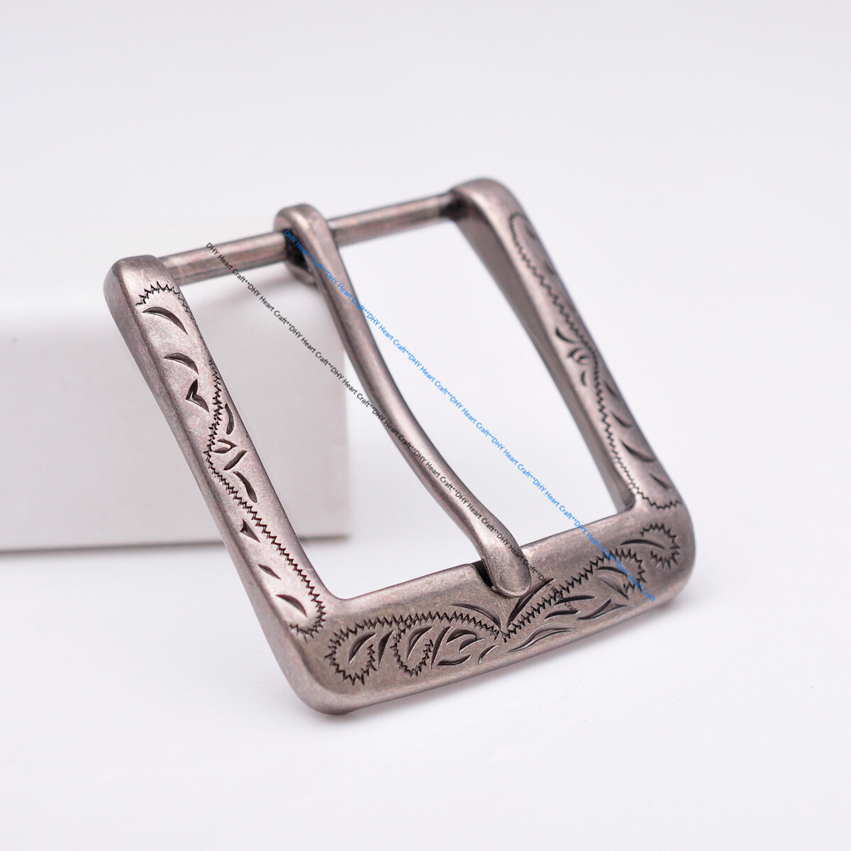 Retro Flower Carved Antique Silver Prong Pin Buckle Men Leather Belt ...