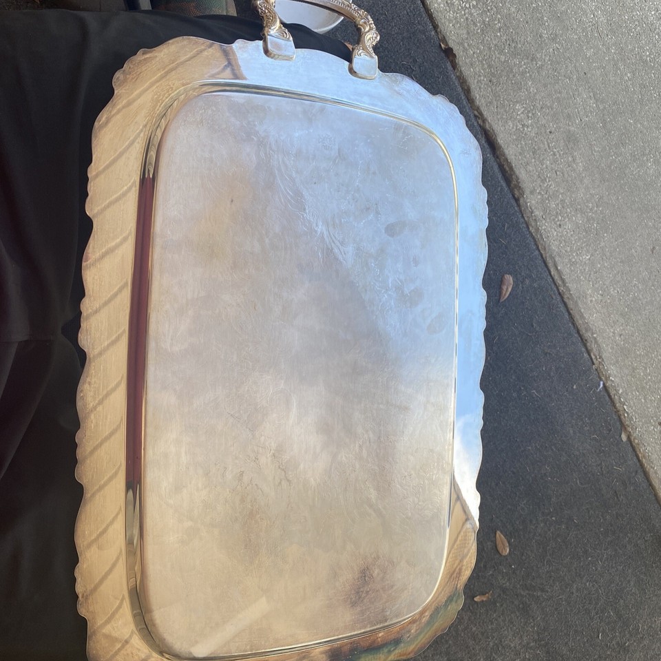 Vintage Silver Plated Tray Oneida Tea Tray Vintage Serving Footed ...