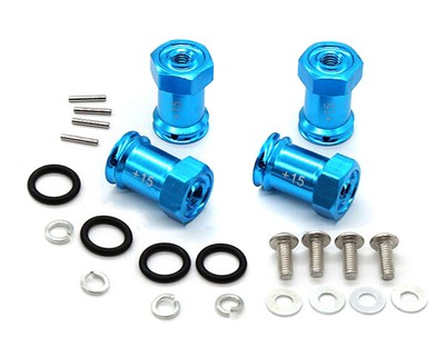 Alloy Machined Hex Wheel Adapters +15mm Offset for 1/16 E-Revo, Slash ...