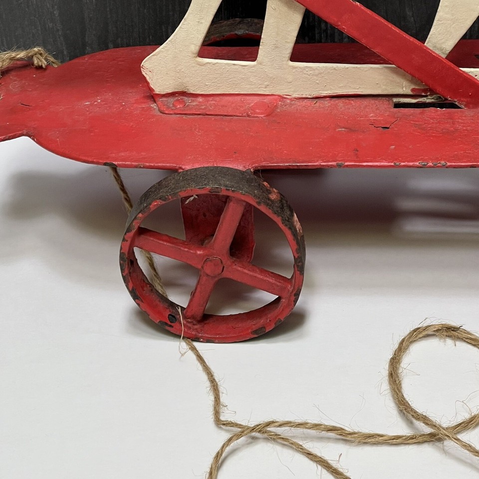 Vintage Hand Made Metal Pull Toy Elf Gnome Riding a Goat Folk Art | eBay