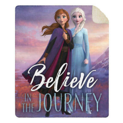 Disney Frozen II Cloud Touch Sherpa Throw Ana and Elza Believe in the ...