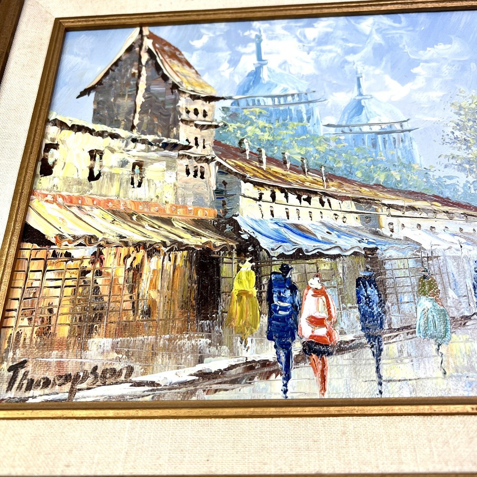 Signed Original Oil Painting by Artist Thompson Vtg Impressionistic ...