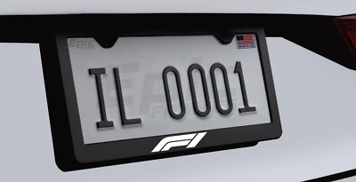 Formula 1 License Plate Frame F1 Racing Black Premium Metal with Screws ...