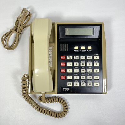 Vintage ITT Beige Desktop Telephone PC1005 LCD Alarm Police Fire Med ...