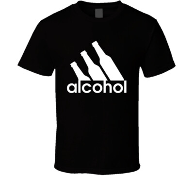 Alcohol Adidas Logo Parody Beer Drinking Party T Shirt | eBay