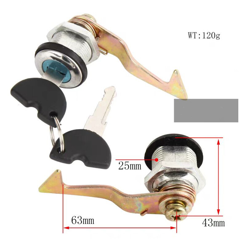 Motorbike Top Box Lock +2 Keys Motorcycle Luggage Motorbike Helmet Hook ...