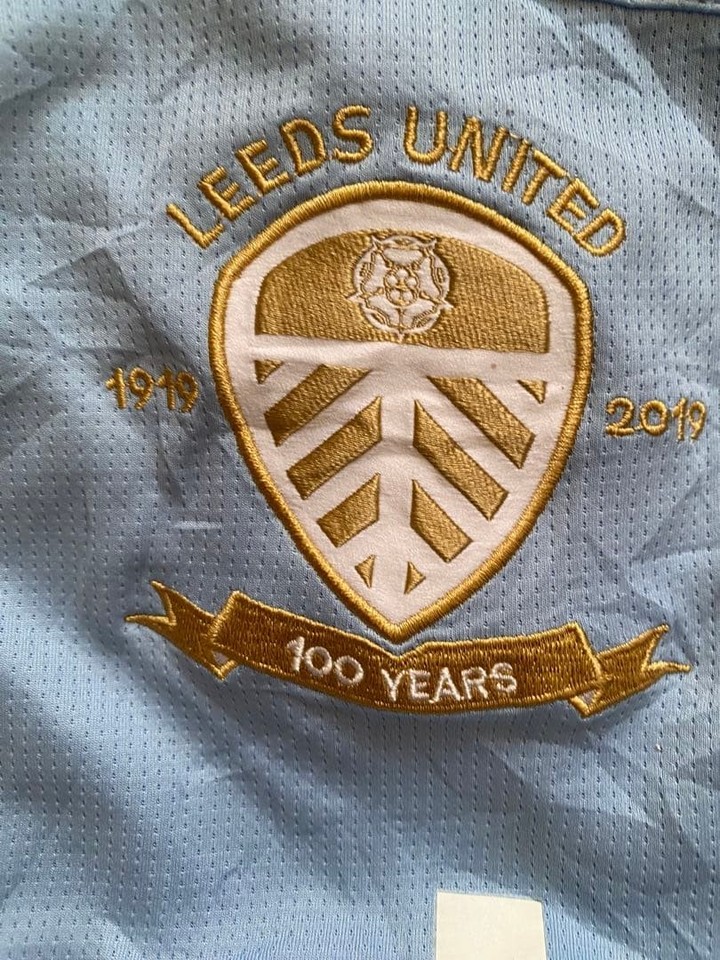 Leeds United 100th Anniversary Kappa Game Shirt L Blue/White Vintage ...