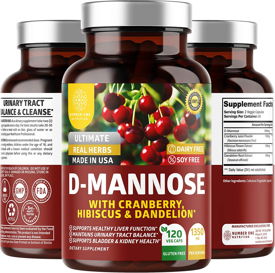 Premium D Mannose Supplement for Women and Men [Max Strength, 1350MG ...