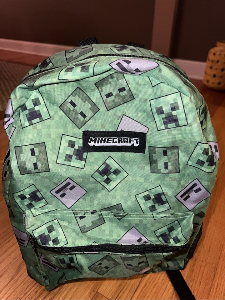 Minecraft School Book Bag Black And Green | eBay