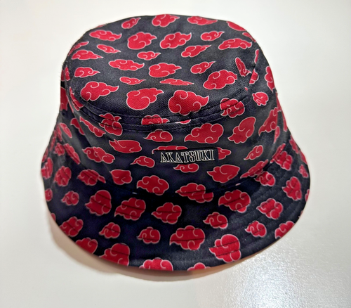 Naruto Shippuden Akatsuki Black/Red Cloud Print Bucket Hat OSFA Viz ...