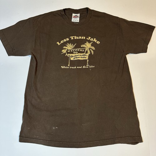 Vintage 90s Y2K Less Than Jake White Trash and Low Lifes T Shirt Brown ...