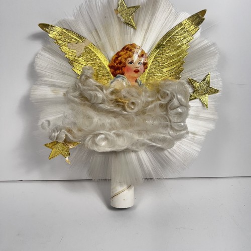 Vintage 1950s Spun Glass, Angel Hair & Gold Foil Angel Christmas Tree ...