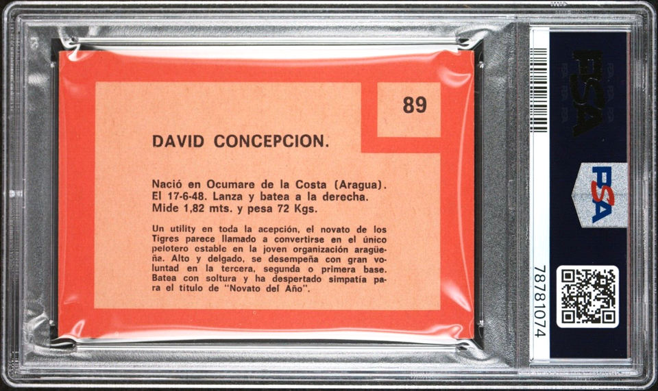1967 Venezuela Topps David Concepcion #89 PSA 7 highest! *SEE MY ...