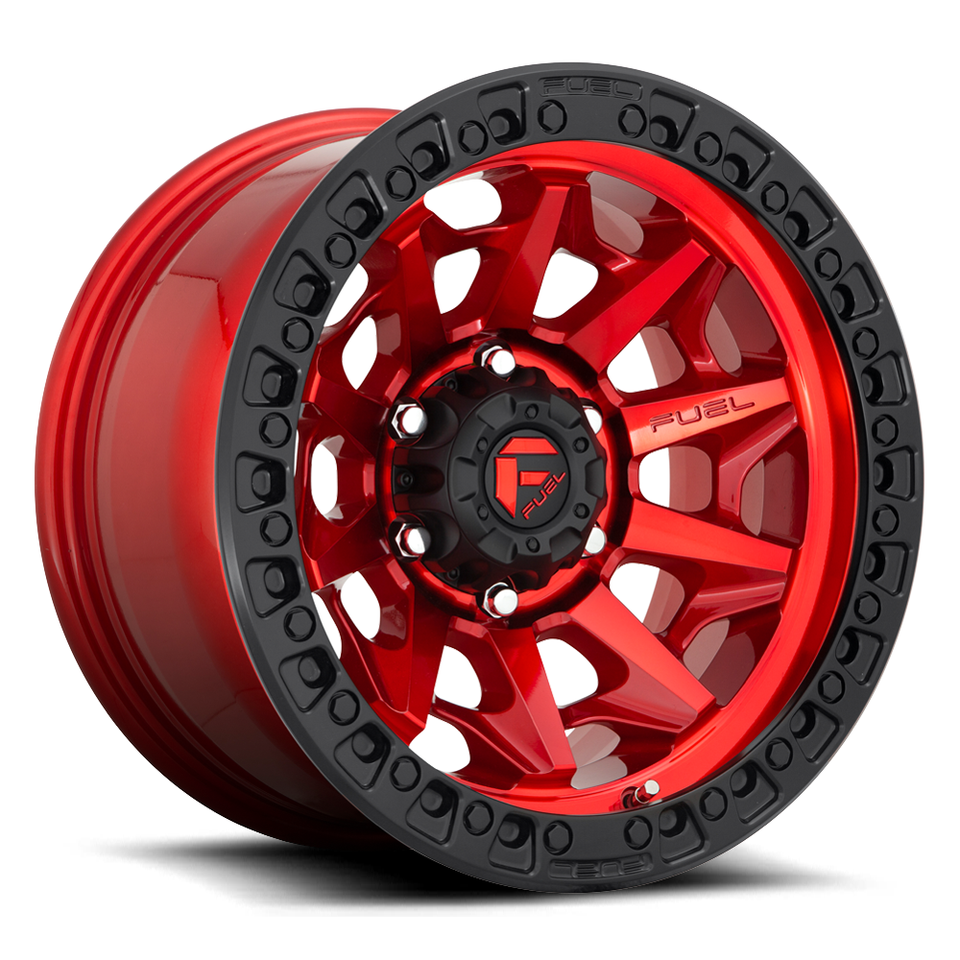 Set 4 17" Fuel D695 Covert 17x9 5x5 Candy Red Black Bead Ring Wheels ...
