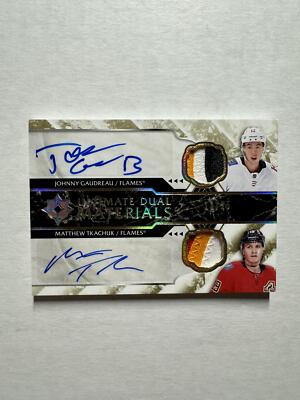 2018 UD Ultimate Collection Johnny Gaudreau/Matthew Tkachuk Dual Patch ...