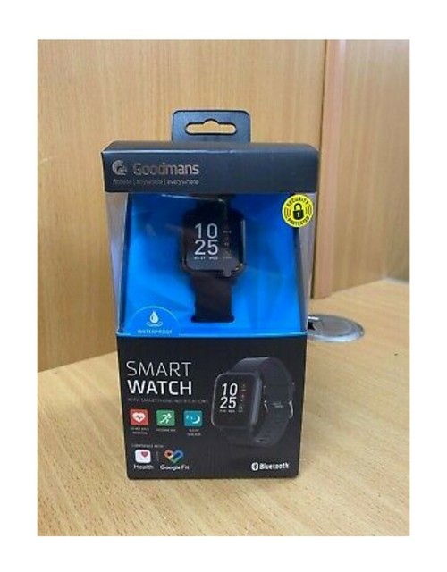 Goodmans Smart Watch Colour Screen BT Heart Rate Waterproof Tracker OL ...