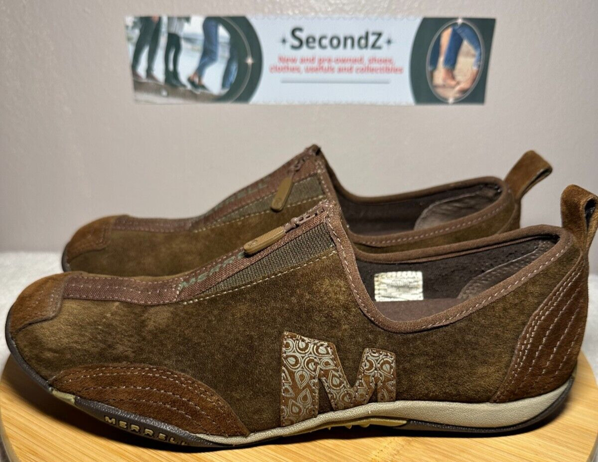 Merrell Barrado Brown Suede Athletic Running Zip Snea… - Gem