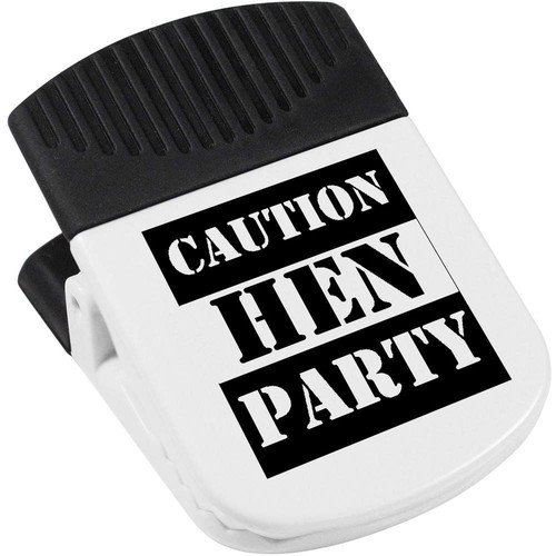 'CAUTION HEN PARTY' Magnetic Clip (CP00039862) | eBay UK