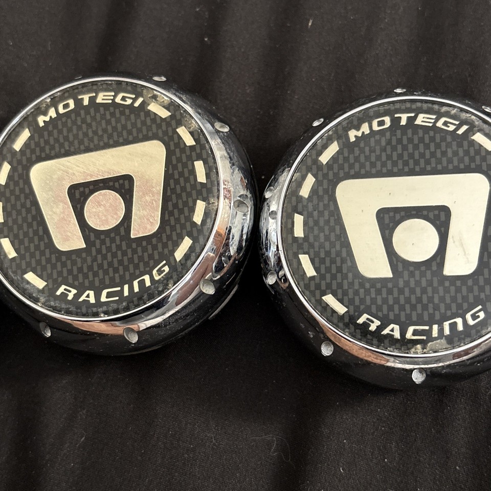(2) Motegi Racing Wheels Chrome / Black Custom Wheel Center Cap F111K80 ...