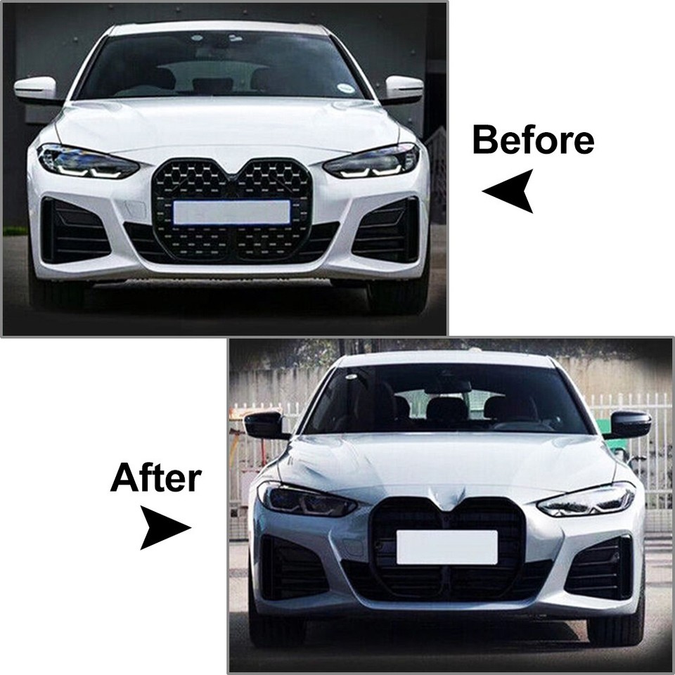 Double Line Front Bumper Center Kidney Grille For BMW 4 Series G22 G23 ...