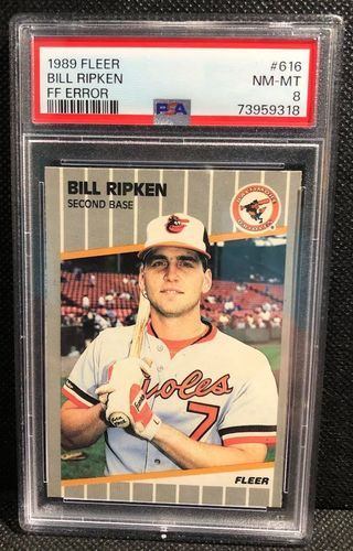 1989 Fleer Bill Ripken FF ERROR Card #616 Billy F**K Face Bat Rare PSA ...