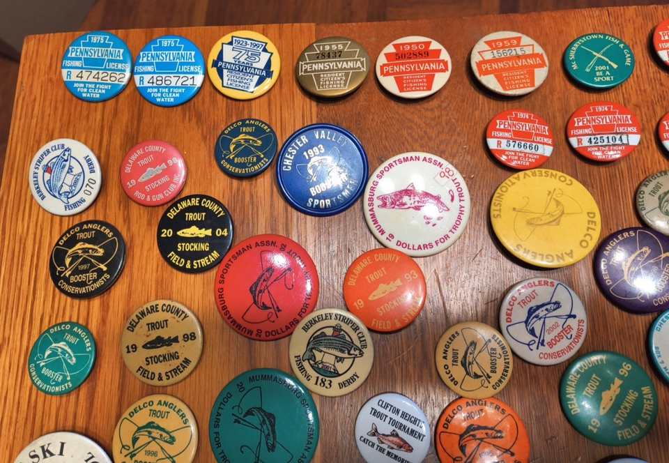 PAP'S Pinback Buttons Vintage Lot Of All Fish & Game 1950's-1990's PA ...