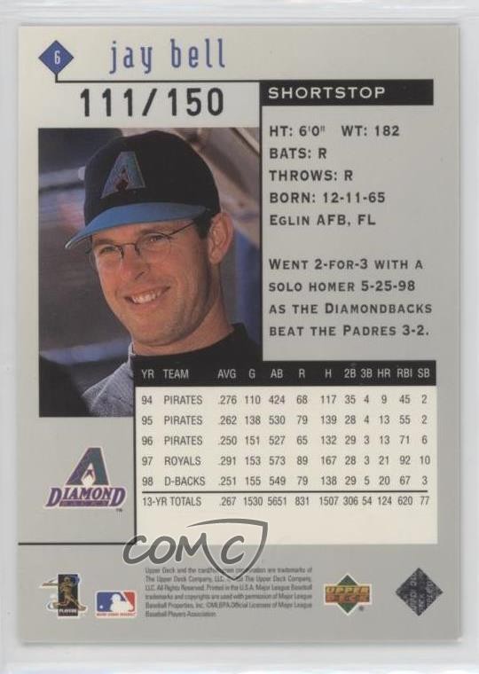 1999 Upper Deck Black Diamond Quadruple Diamond /150 Jay Bell #6 | eBay